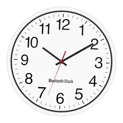 12 Inch Bluetooth Wall Clock Auto Time Sync Silent Non-Ticking Battery ...