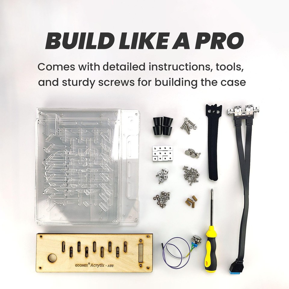 ITX PC Case Premium Clear Arcylic and Wood PC Case Unique Small Gaming ...