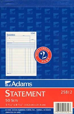 Adams All-Purpose Statement Book, 2-Part with Carbon, 5.56 x 8.44 ...