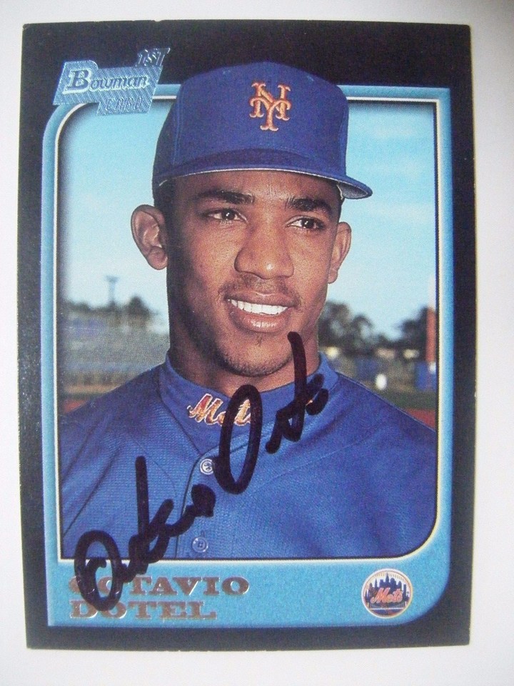 OCTAVIO DOTEL signed METS 1997 Bowman baseball card AUTO YANKEES ...