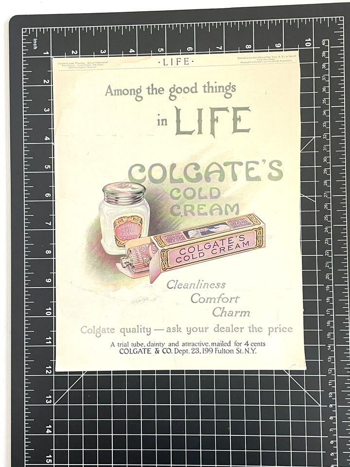 Vintage 1912 Colgate Cold Cream Color Art Deco Print Ad | eBay