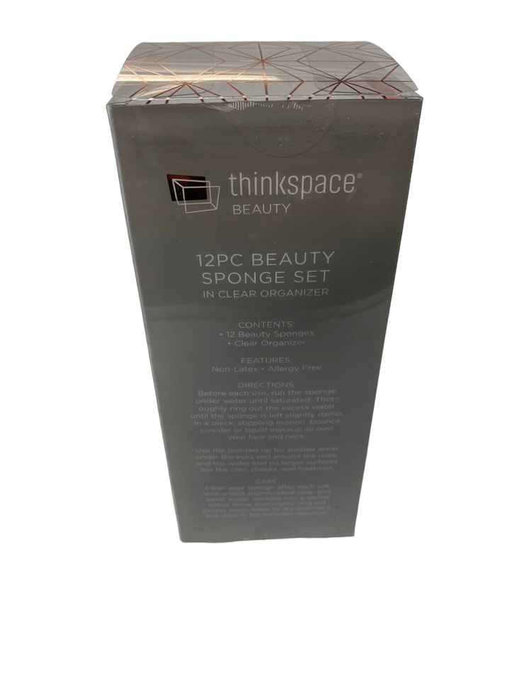 Thinkspace Beauty 12pc Beauty Sponge Set in Clear Organizer Gray | eBay