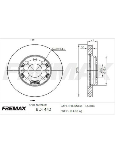 Fremax Brake Disc Front Pair fits Holden Combo 1.4 SB i (BD-1440) | eBay