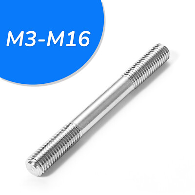 M3 - M16 Double End Threaded Bar Rod Studs Bolts Screws Stainless Steel ...