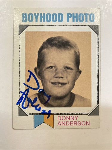 1973 Topps Boyhood Photo Donny Anderson Autographed Card #485 Cardinals ...