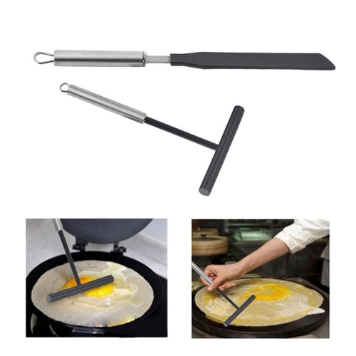2 Pieces Crepe Making Spreader Pancake Maker Tools T Shaped Pastry Tool ...