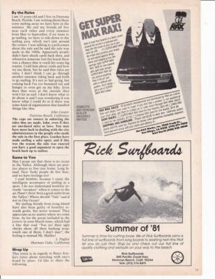 1981 Rick Surfboards Ad / Hermosa Beach CA | eBay