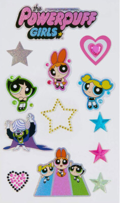 POWERPUFF GIRLS wall decals 13pcs Bubbles Buttercup Blossom gems ...