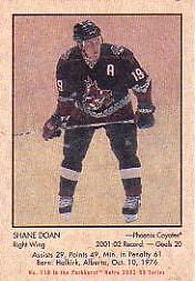 2002-03 Parkhurst Retro Coyotes Hockey Card #118 Shane Doan | eBay