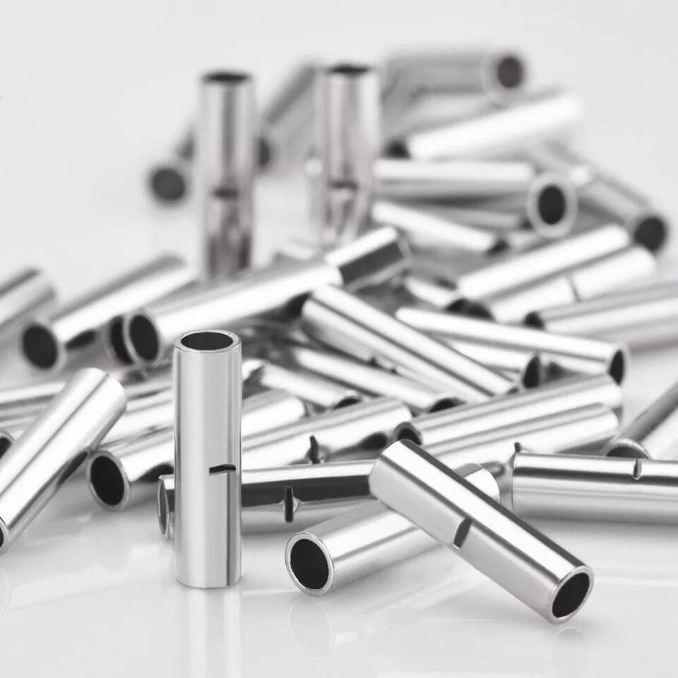 200x Aluminum Bare Wire Splice Terminals Ferrule Butt Crimp Connectors ...