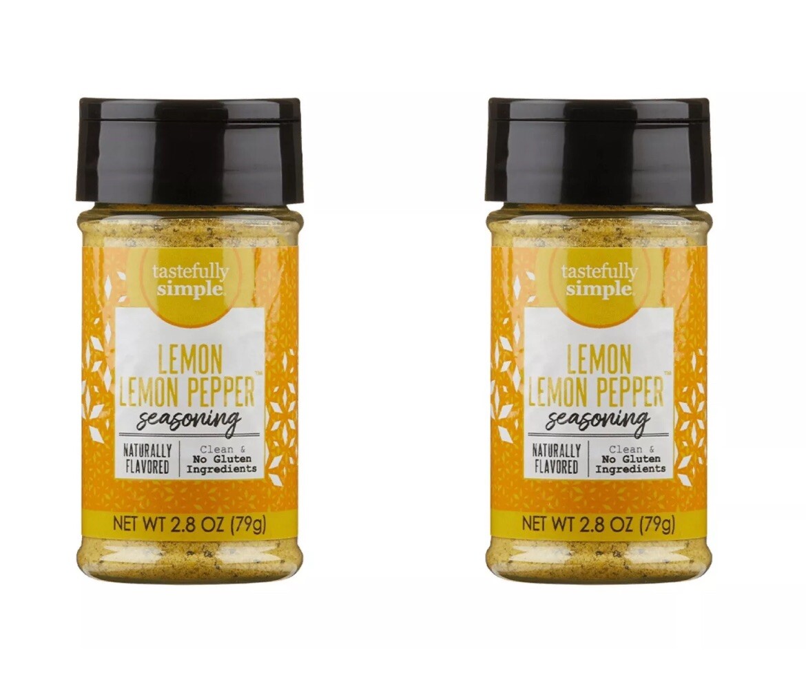 2 NEW/SEALED Tastefully Simple Lemon Lemon Pepper Seasonings ~ FREE ...