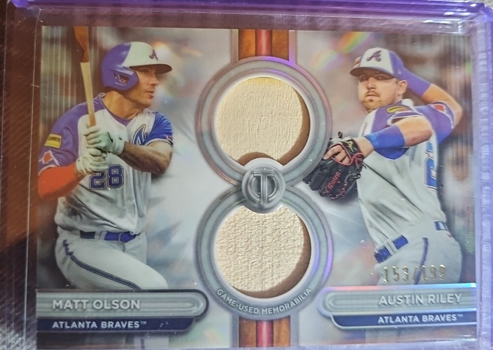 2024 TOPPS TRIBUTE MATT OLSON AUSTIN RILEY DUAL BAT RELIC BRAVES 153/ ...