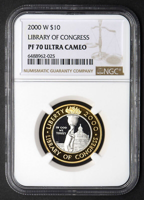 2000-W Gold $10 Library of Congress NGC PF 70 Ultra Cameo -COINGIANTS0 ...