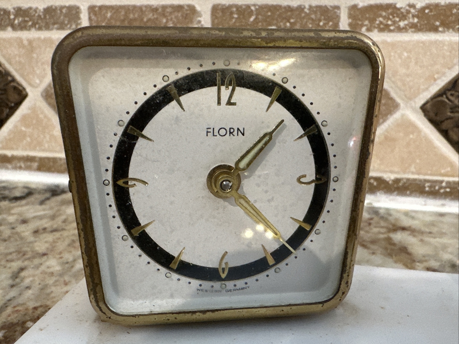 German Florn Desk Clock With 1967 Fish & Game Club Trophy Working Great ...