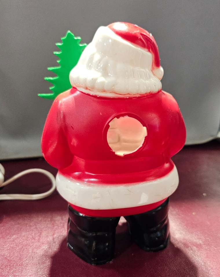 Vintage Royalite Royal Electric Light Up 7” Hard Plastic Santa Claus ...
