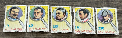 5-San Marino Stamps Maigret,Perry Mason,Nero Wolfe,Ellery Queen ...