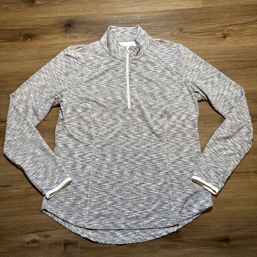 Zero Restriction WOMENS LARGE Shae Quarter Zip Mock Neck Golf Heather Gray Vent | eBay