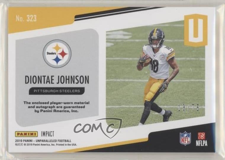 2019 Panini Unparalleled Jersey Impact /75 Diontae Johnson #323 Rookie ...