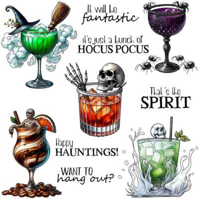 Halloween Scary Drinks Bunch of Hocus Pocus Metal Cutting Dies Clear ...
