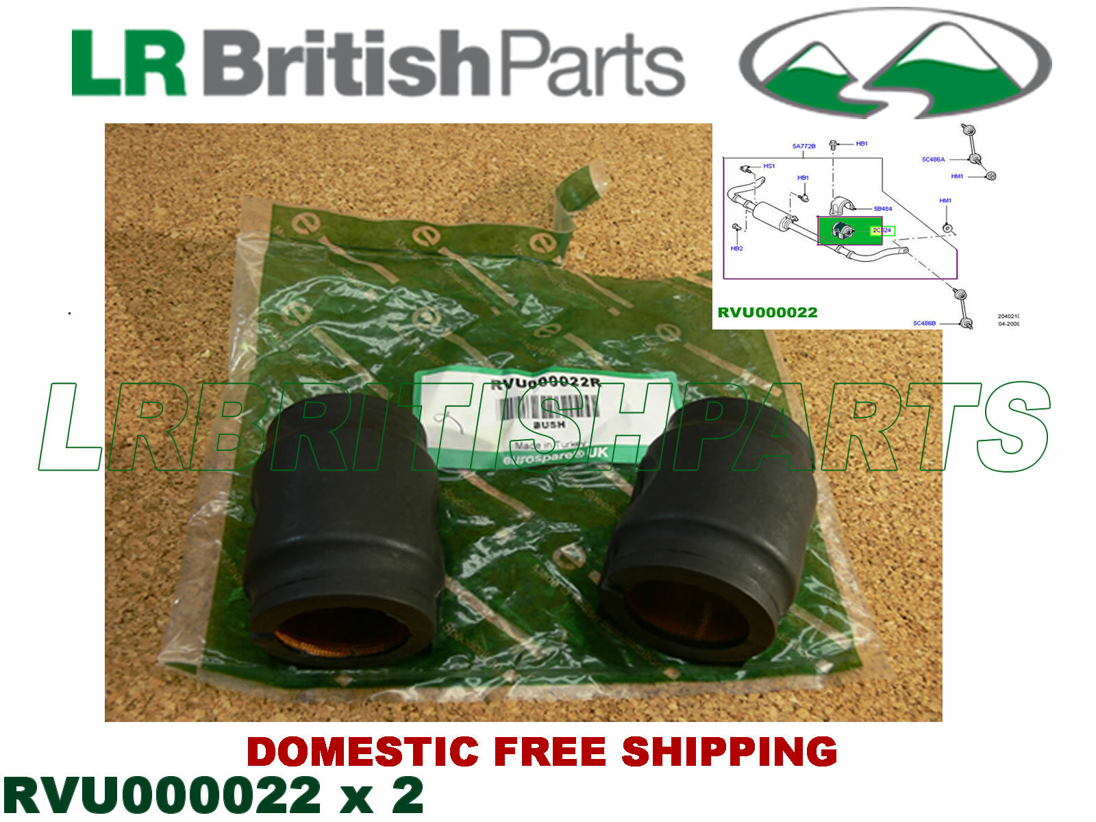 LAND ROVER REAR STABILIZER BAR BUSHING RANGE ROVER SPORT 05-13 SET ...
