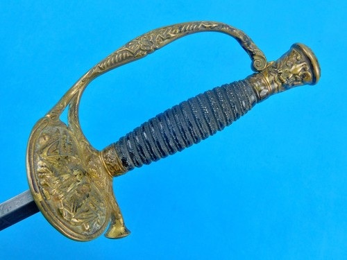 Antique US Model 1860 Springfield Armory SA Officer's Engraved Sword w ...