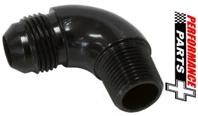Aeroflow 90° NPT to AN Full Flow Adapter 1/4" to -4AN - Black AF522-04 ...