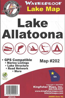Lake Allatoona Fishing Map-202 | eBay