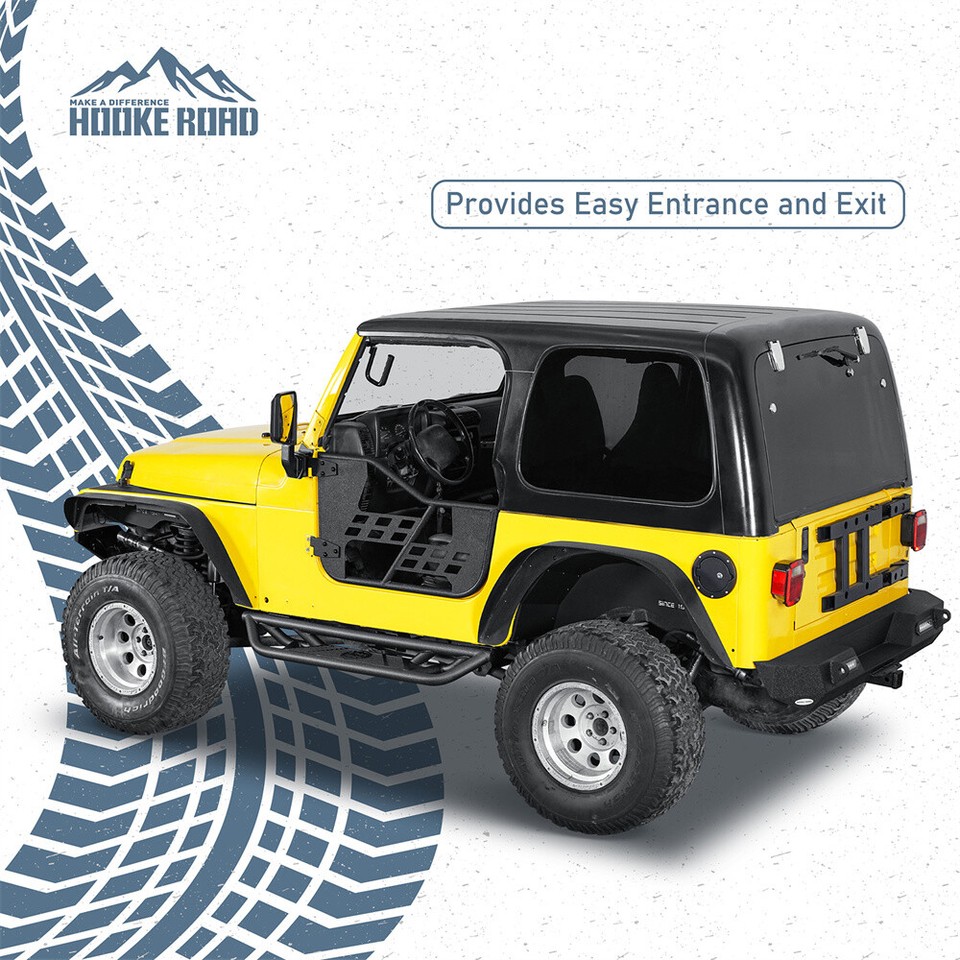 2Pcs Side Steps Nerf Bars Running Boards Steel For 1997-2006 Jeep ...