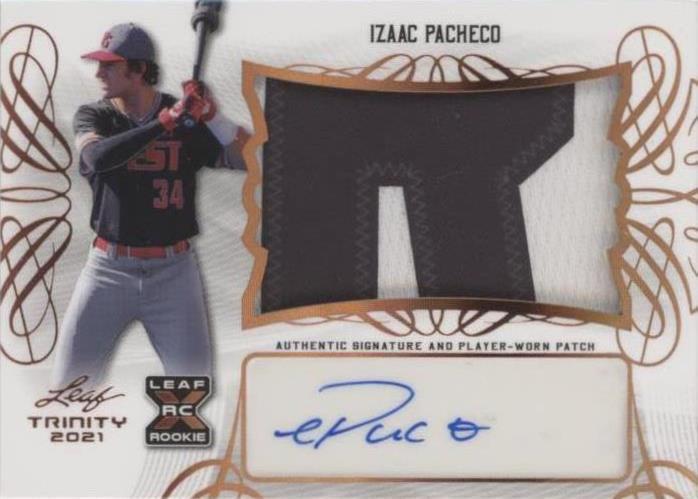 2021 Leaf Trinity - Patch Autographs Izaac Pacheco #PA-IP1 (AU, MEM, RC ...