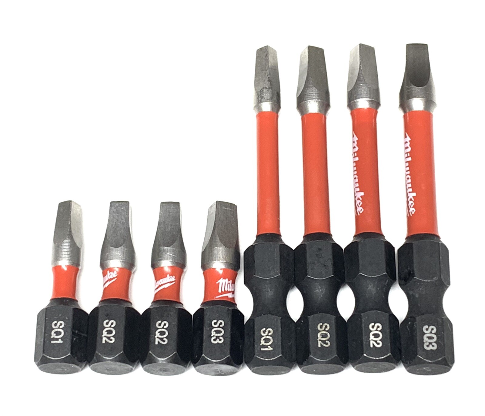 Milwaukee Shockwave Impact Duty 8 Bit Set SQ1 SQ2 SQ3 1in 2in Screw ...