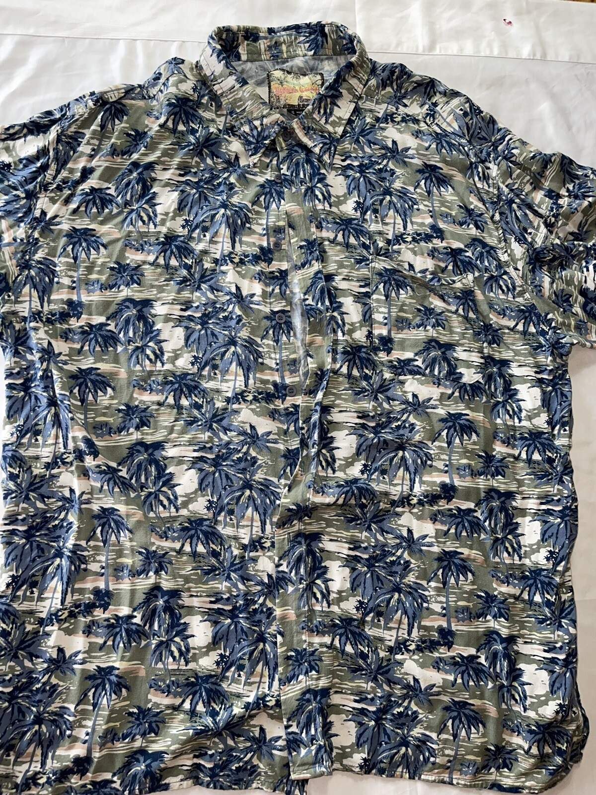 Vintage Hawaiian Tradition Aloha Blue & White Shirt M… - Gem