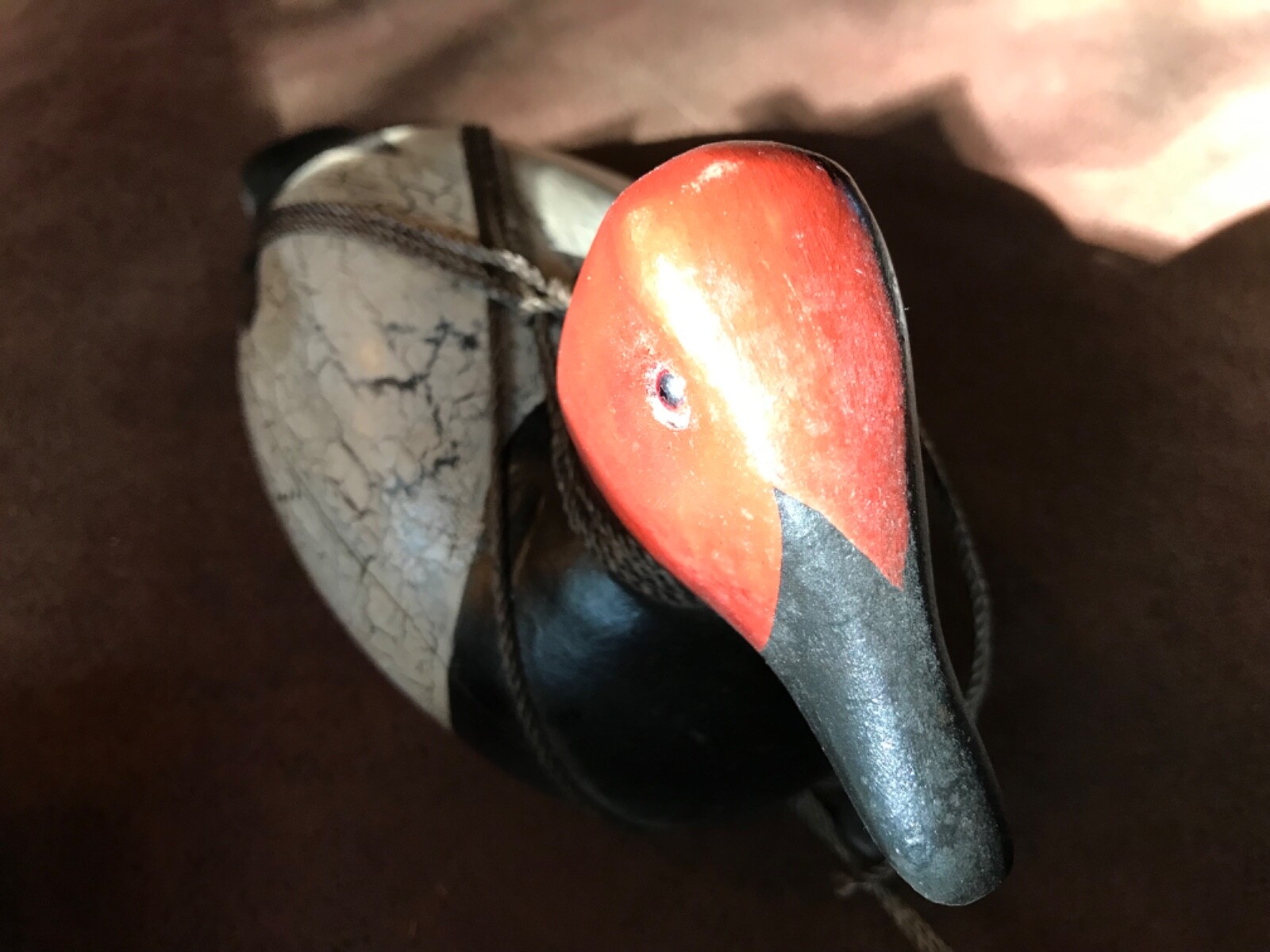 HAND-CARVED WOOD RED HEADED PIN DUCK DECOYS by Wm. Willet | eBay