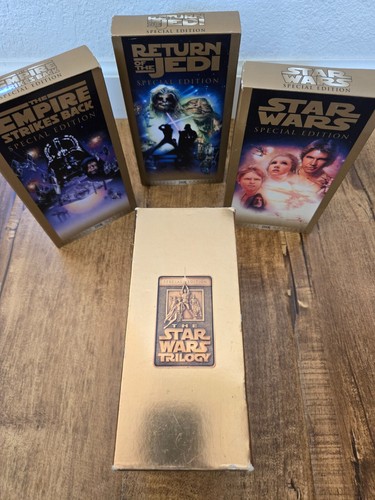 STAR WARS Original Trilogy VHS 3 Tapes Boxed Set THX Gold Special ...