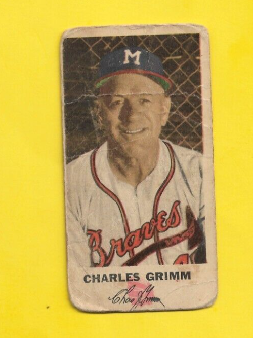 1954 Johnston Cookies Charles Grimm #40 Milwaukee Braves FAIR BLANK ...