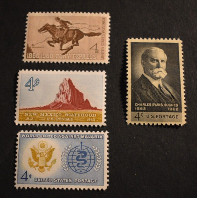 4 - 1960-62 US Stamps Scott #1154/1191/1194-95 -Commemoratives - MLH/OG ...