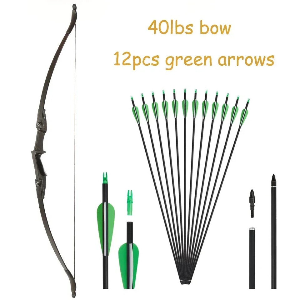 Archery Recurve Bow for Right/Left-Handed 57inch 30-40 Ibs Take-down ...