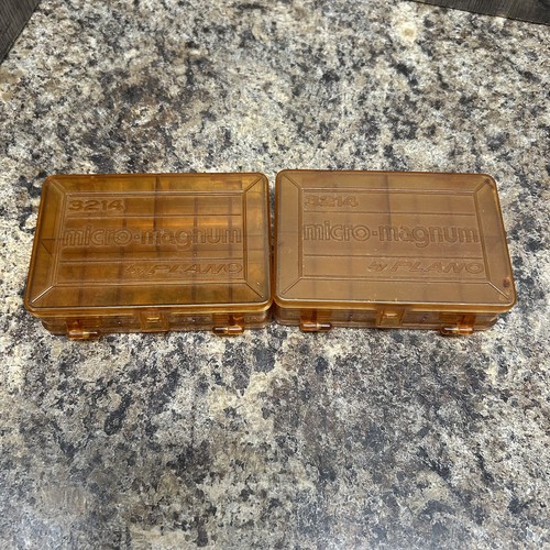 2 Vintage Plano Micro-Magnum 3214 Tackle Box Good Condition | eBay