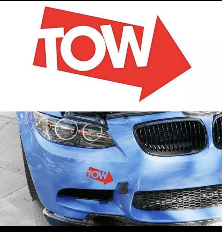 7” Red 7” Tow Arrow sticker / decal / bummer race track drift Race Car ...