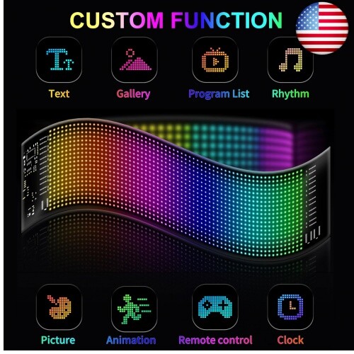 MIMIRGB Car LED Sign DIY Programmable Scrolling LED Display 14''x4 ...