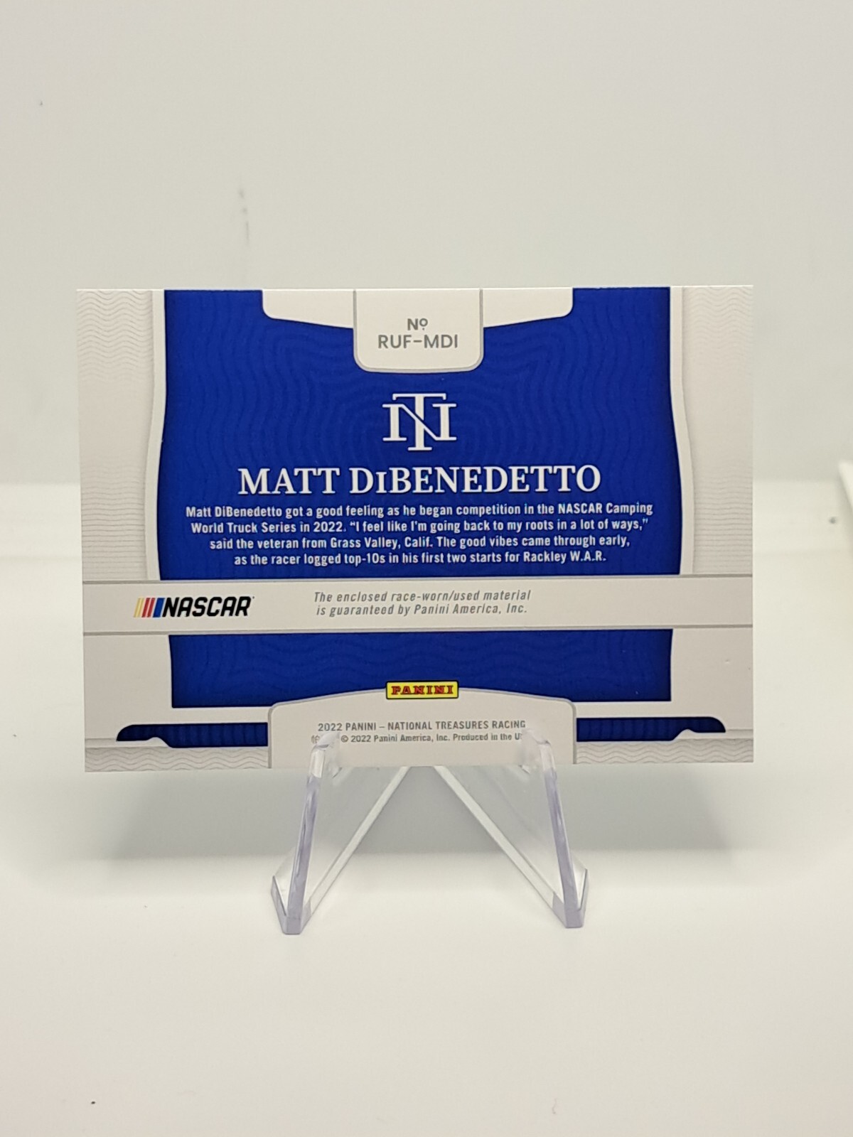 2022 National Treasures Matt DiBenedetto /49 COLOSSAL Sheet Metal Relic ...