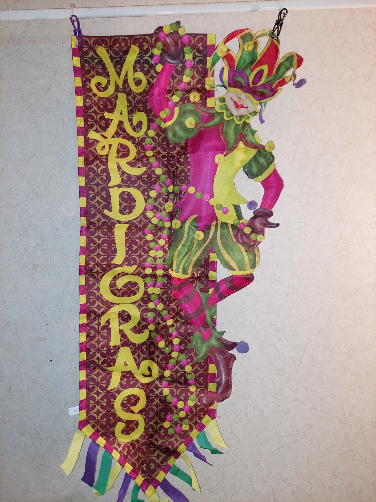 New Orleans Mardi Gras Jester Flag Banner Outdoor Purple Streamers | eBay