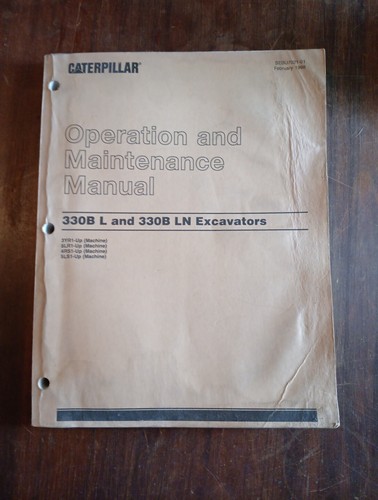 Caterpillar 330B L and 330B LN Excavators Operation And Maintenance ...