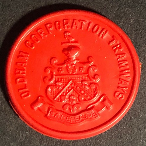 Oldham Transport England Plastic Token Red 1/2D 22mm c50's-60's | eBay UK
