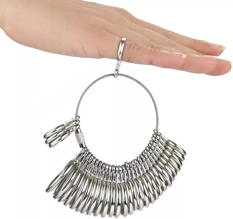 Metal Ring Sizer Guage Mandrel Finger Sizing Measure Stick Standard ...