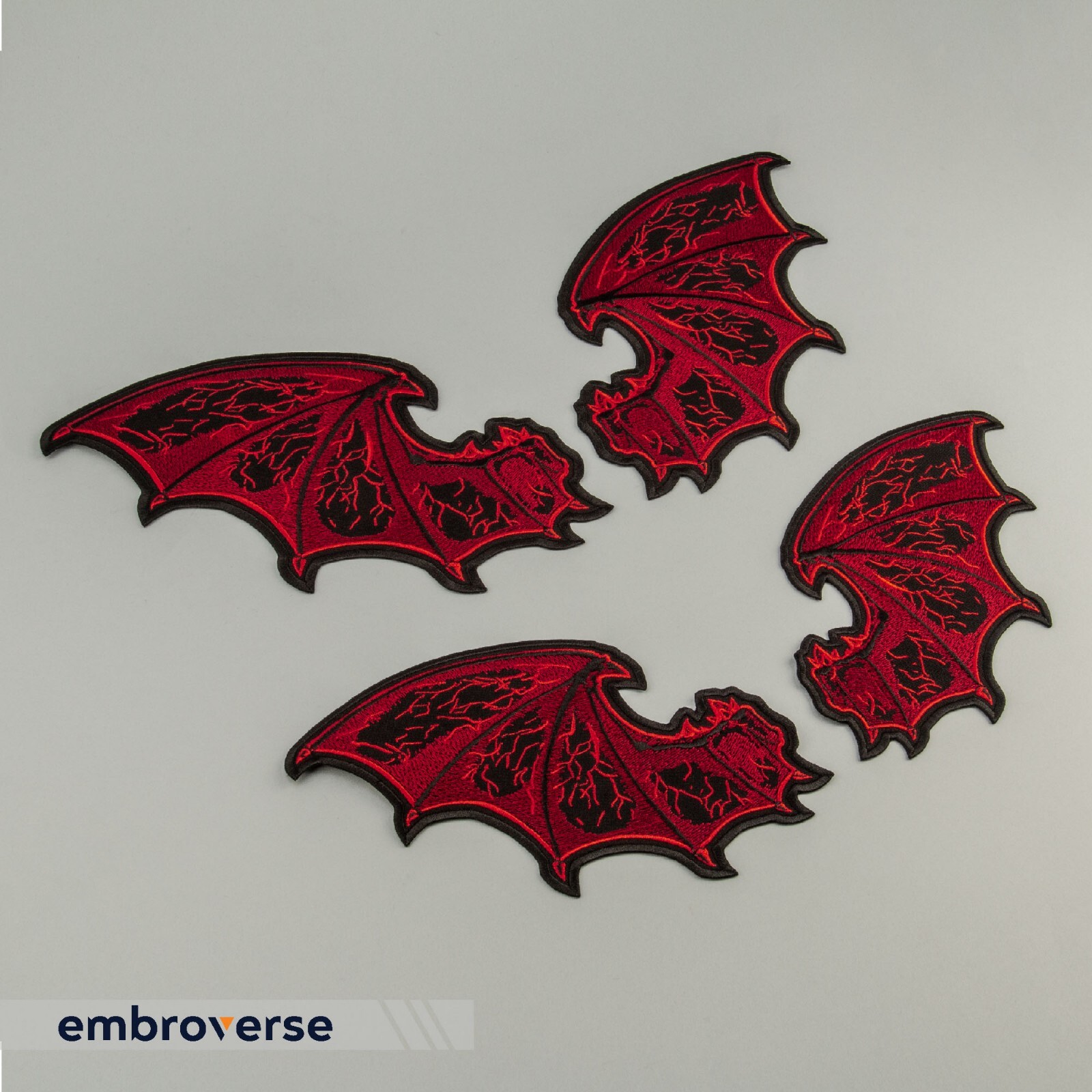 Demon Red Wings Patch - Halloween Accessory Back Jacket - Embroidered ...