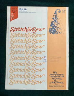 Sew-Knit-N-Stretch Pattern 1735 ~ Knit Tie ~ Size 45"-60" ~ ~ ~ ~ MP72 ...