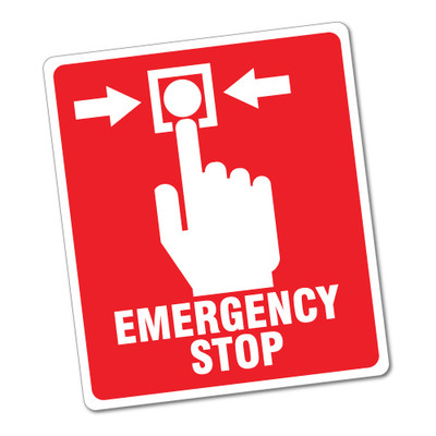 Emergency Stop Button Sticker Decal Safety Sign Car Vinyl #6783EN | eBay