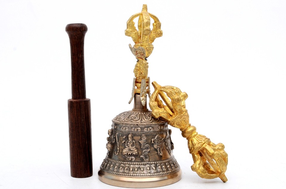 Tibetan Bell and Dorje set-6 inches tall Bell-Handmade-Tibetan Bell ...
