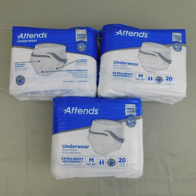 Attends APV20 Adult Underwear Extra Heavy Absorbency Medium 60 Count # ...