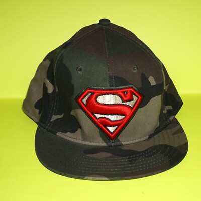 Superman Camo Cap Hat Snapback DC Comics Men's Adjustable Army Green ...